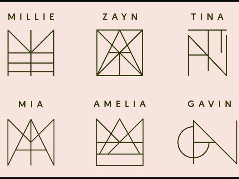 Custom Name Logo Design SVG | Minimalist Tattoo Logo | Geometric ...