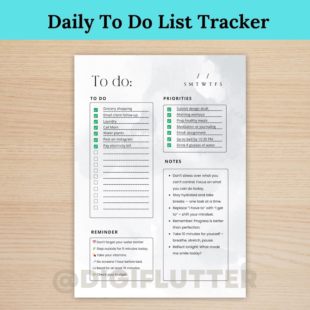 Printable To-do List & Task Tracker | Priority Planner Template for ...