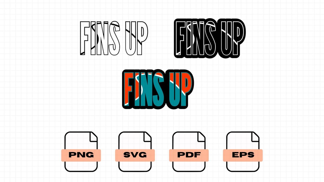 Miami Fins up File Download: Svg/png/pdf/eps - Etsy