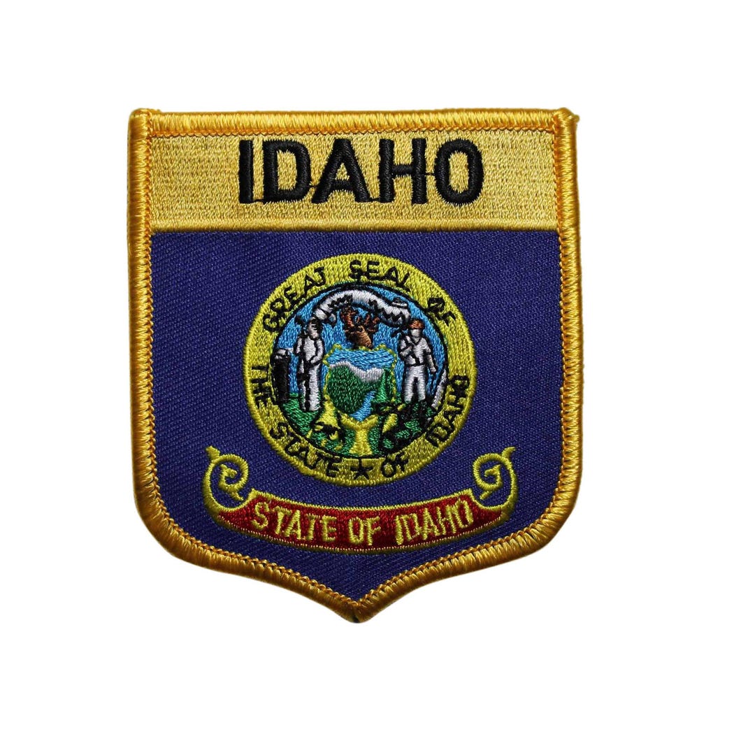 State of Idaho Shield Flag Embroidered Iron on Patch - Travel Souvenir ...