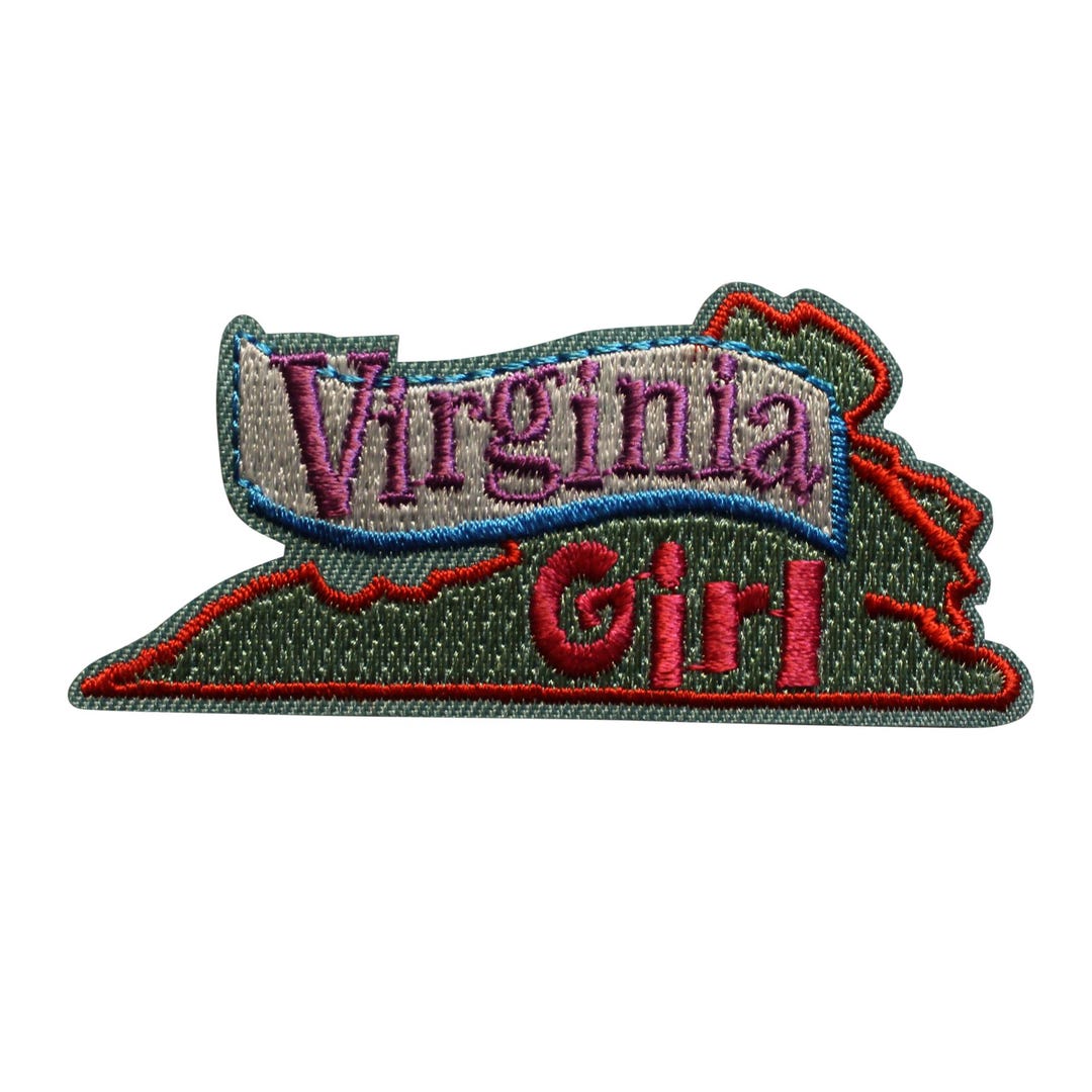 Virginia Girl State Embroidered Iron on Patch Souvenir Location 40-W - Etsy