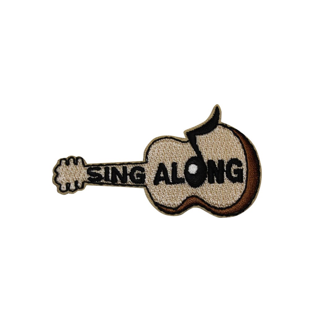 Sing Along Guitar Embroidered Iron on Patch - Girls Boys Animal Fun 42 ...