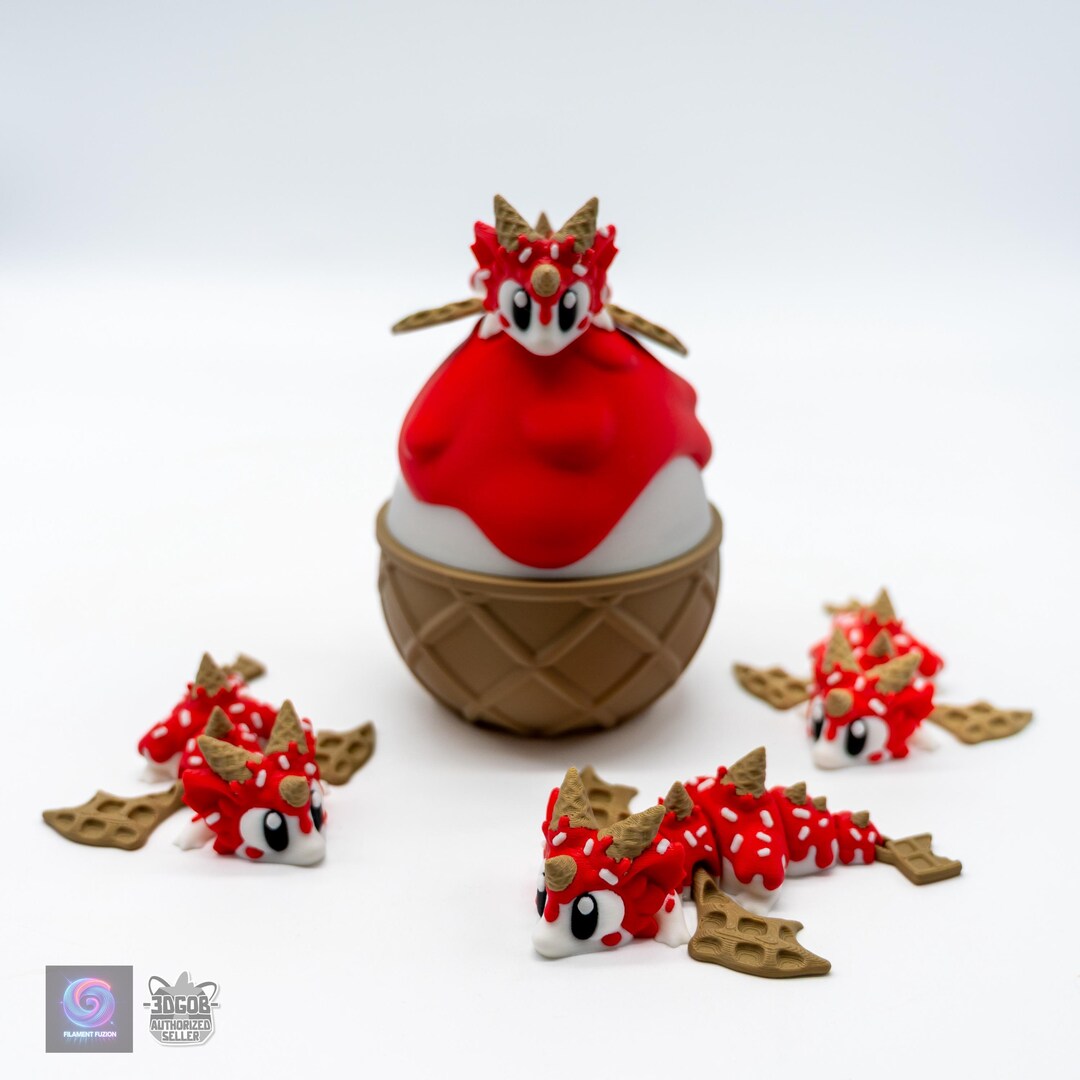 Sugar Rush Dragon – 3D Printed Articulated Display Model – FREE Mystery ...