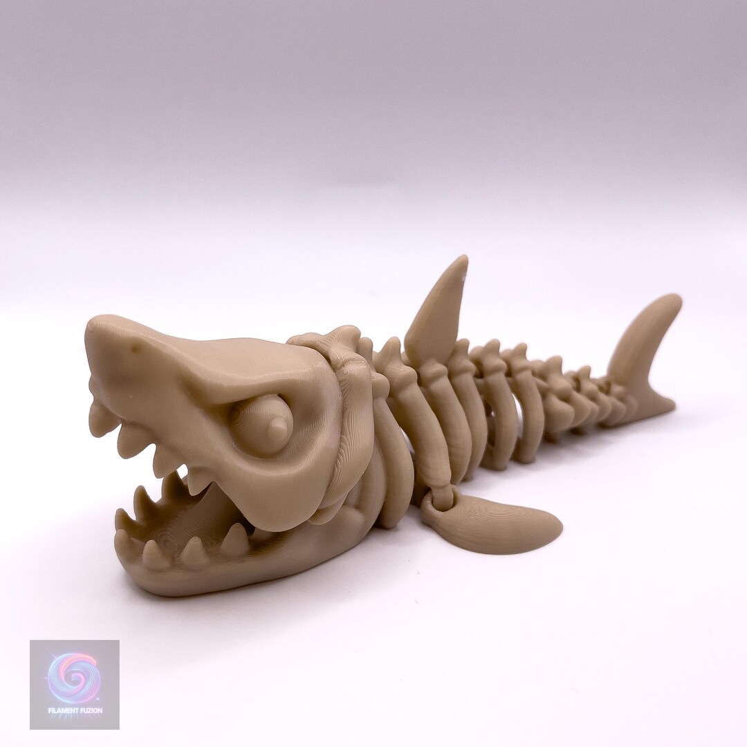 Skeleton Megalodon – 3D Printed Prehistoric Shark Model – Articulated ...