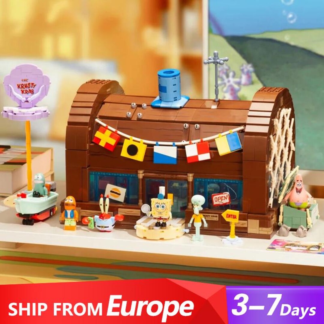 Spongebob Squarepants Building Blocks Cartoon Creative Krusty Krab ...