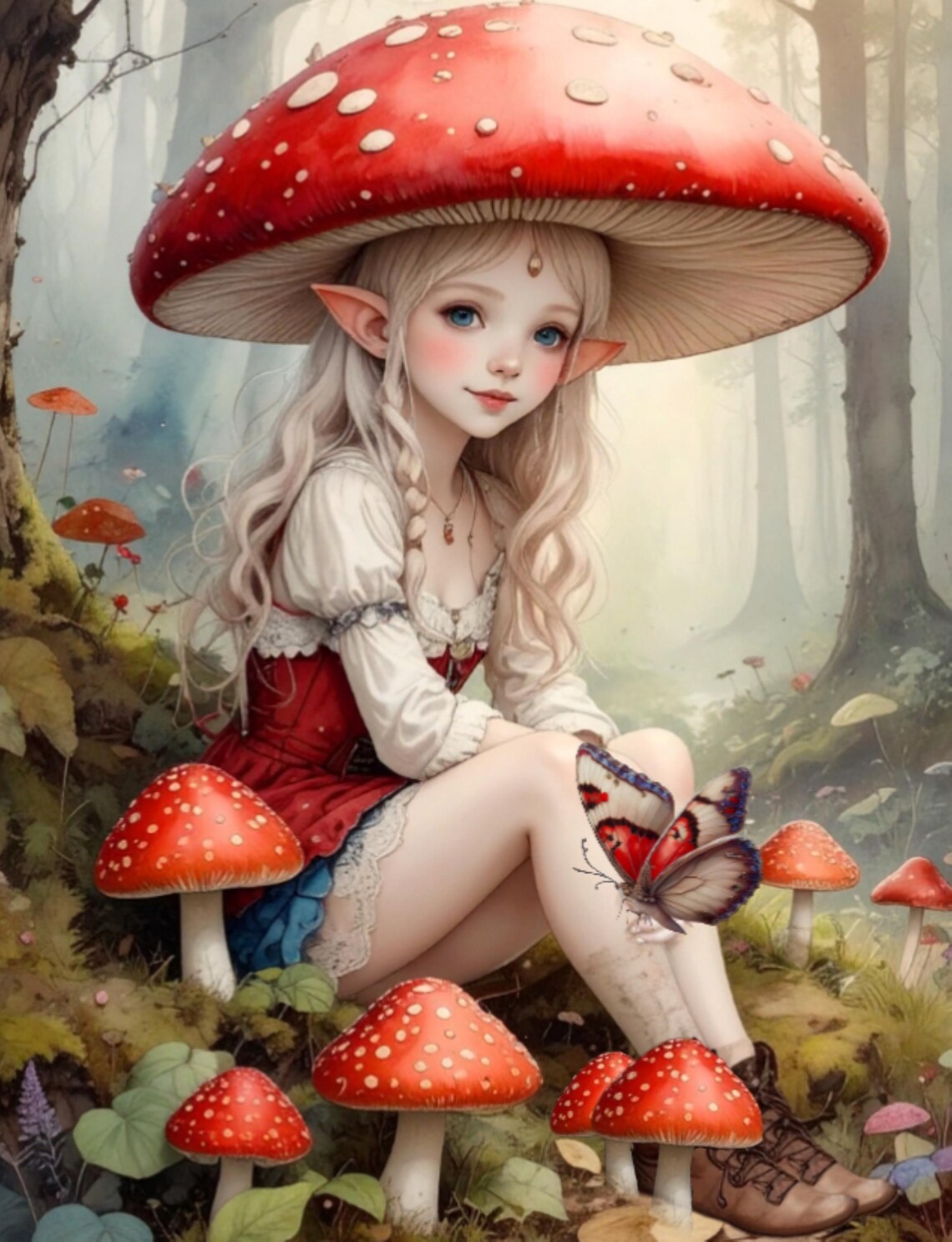Magical Toadstool and Elf Images. 16 Digital Images. Clipart - Etsy