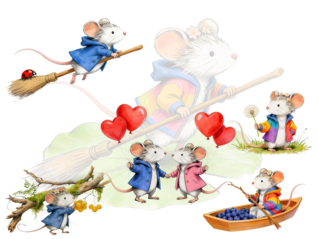 Life of a Busy Mouse. 16 Clipart, (digital Download) - Etsy UK