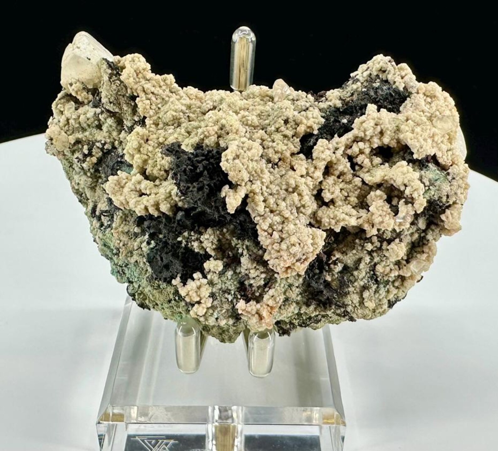 Tenorite Coated Copper W/calcite, Stilbite, Lake Superior Copper ...