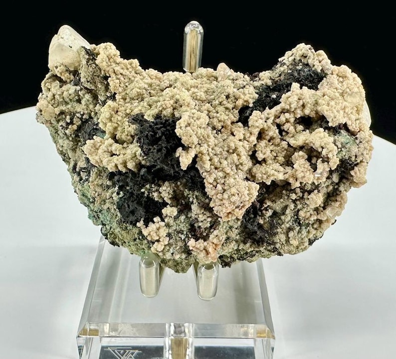 Tenorite Coated Copper W/calcite, Stilbite, Lake Superior Copper ...