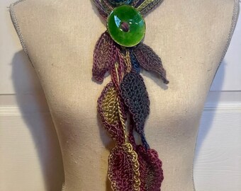 Multi Strand Whimsical Design Large Button Clasp....pink and | Etsy