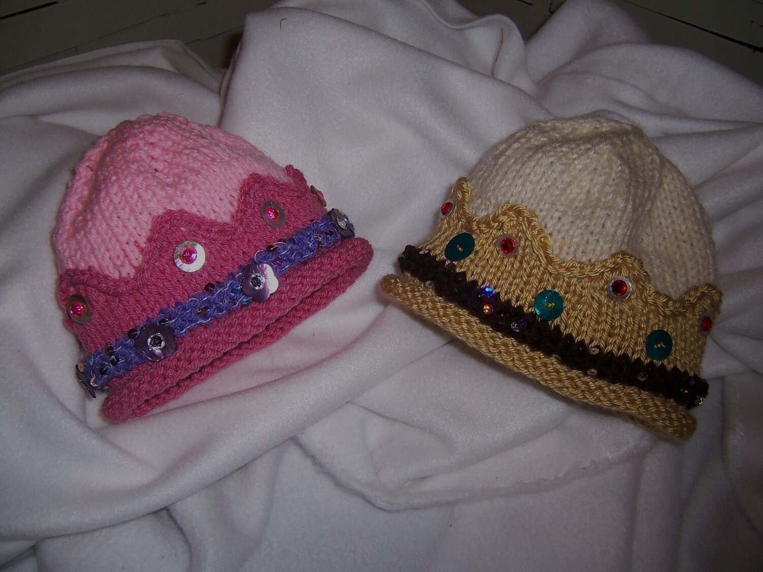 A Crown for a Princess....knitted Baby Girl Hat - Etsy