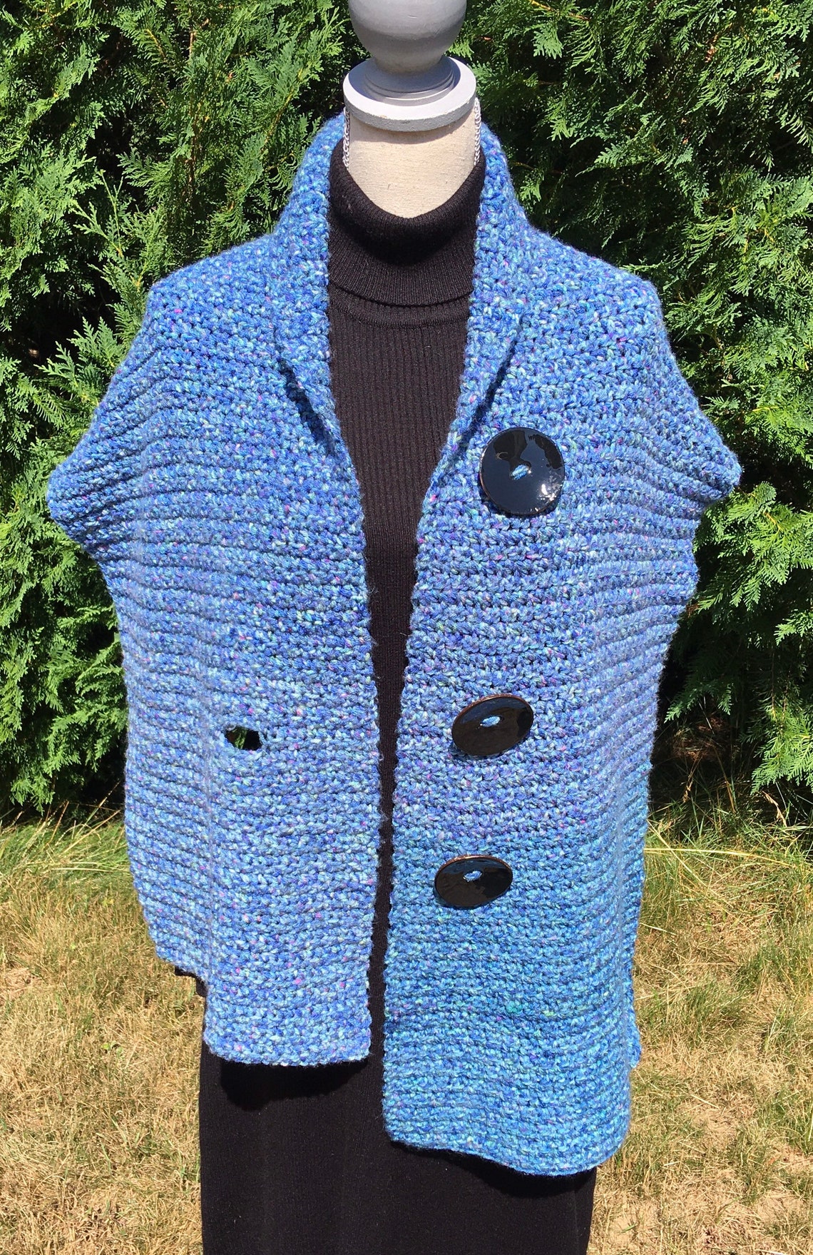 A Fabulous Multi Blue Shawl Wrap With Multi Styling - Etsy