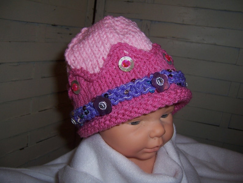 A Crown for a Princess....knitted Baby Girl Hat - Etsy