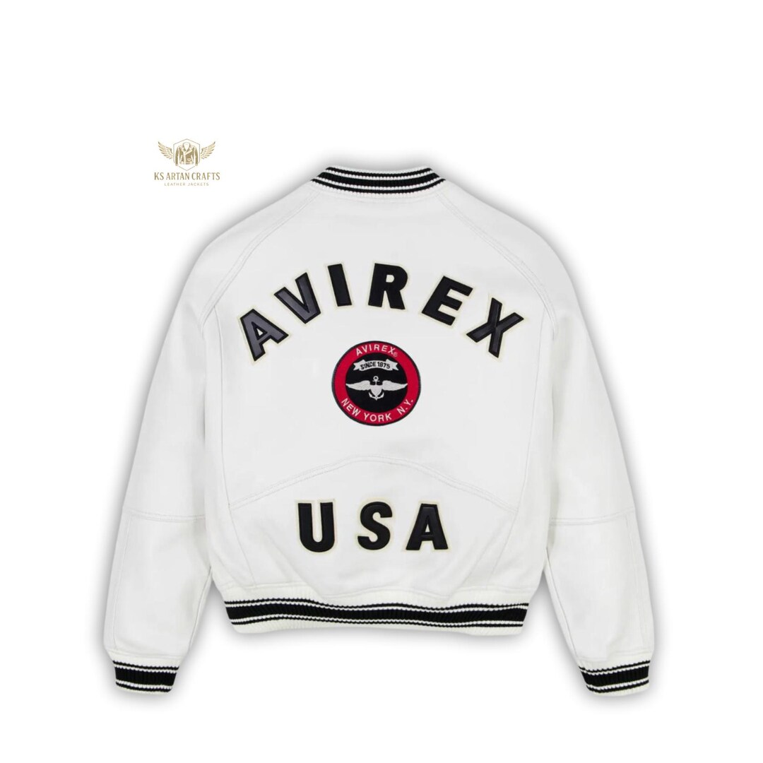 Avirex USA White Varsity Jacket | Special Equipment Bomber | Retro ...