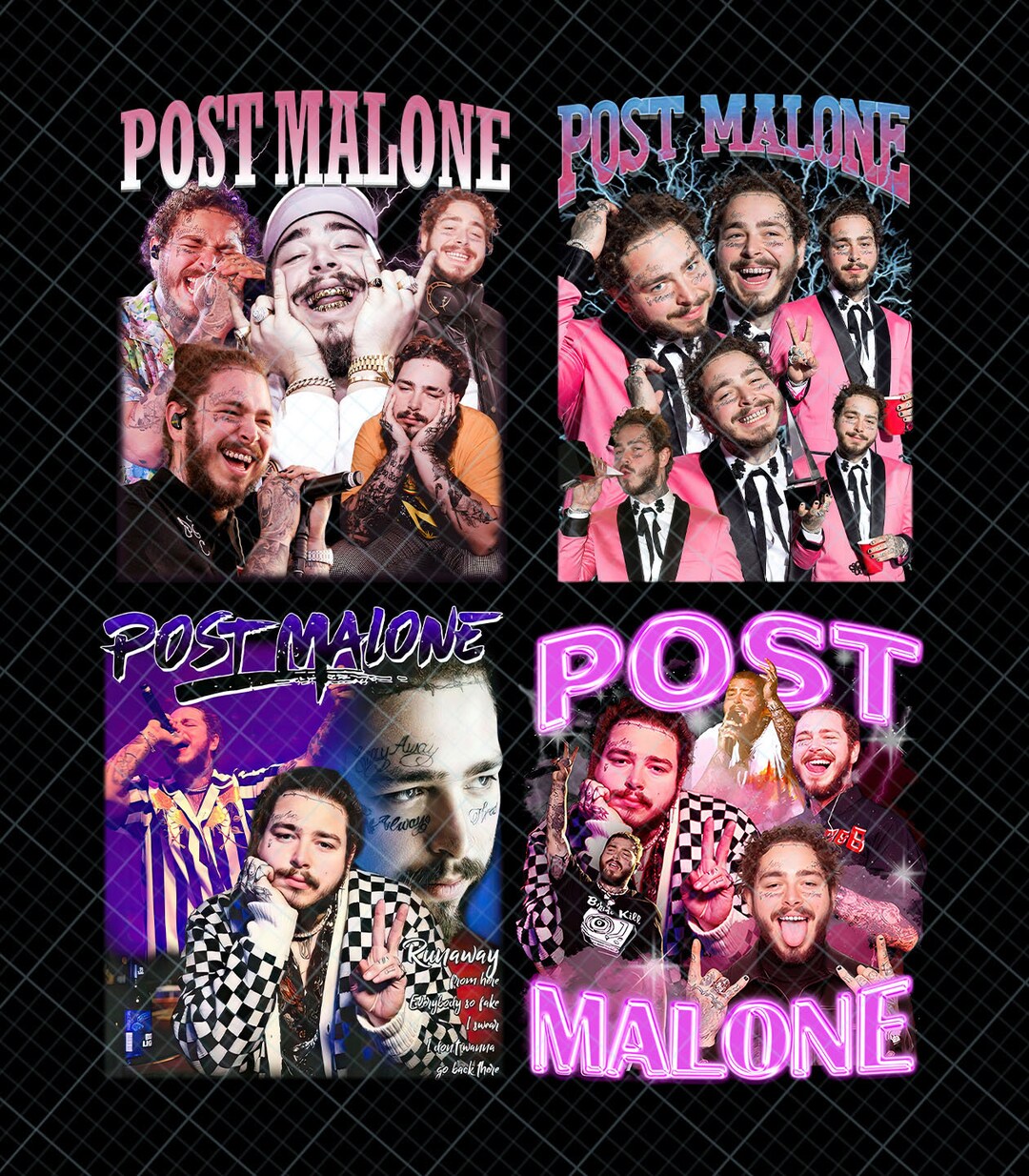 Combo 4 File Post Malone Digital Png Download Post Malone - Etsy