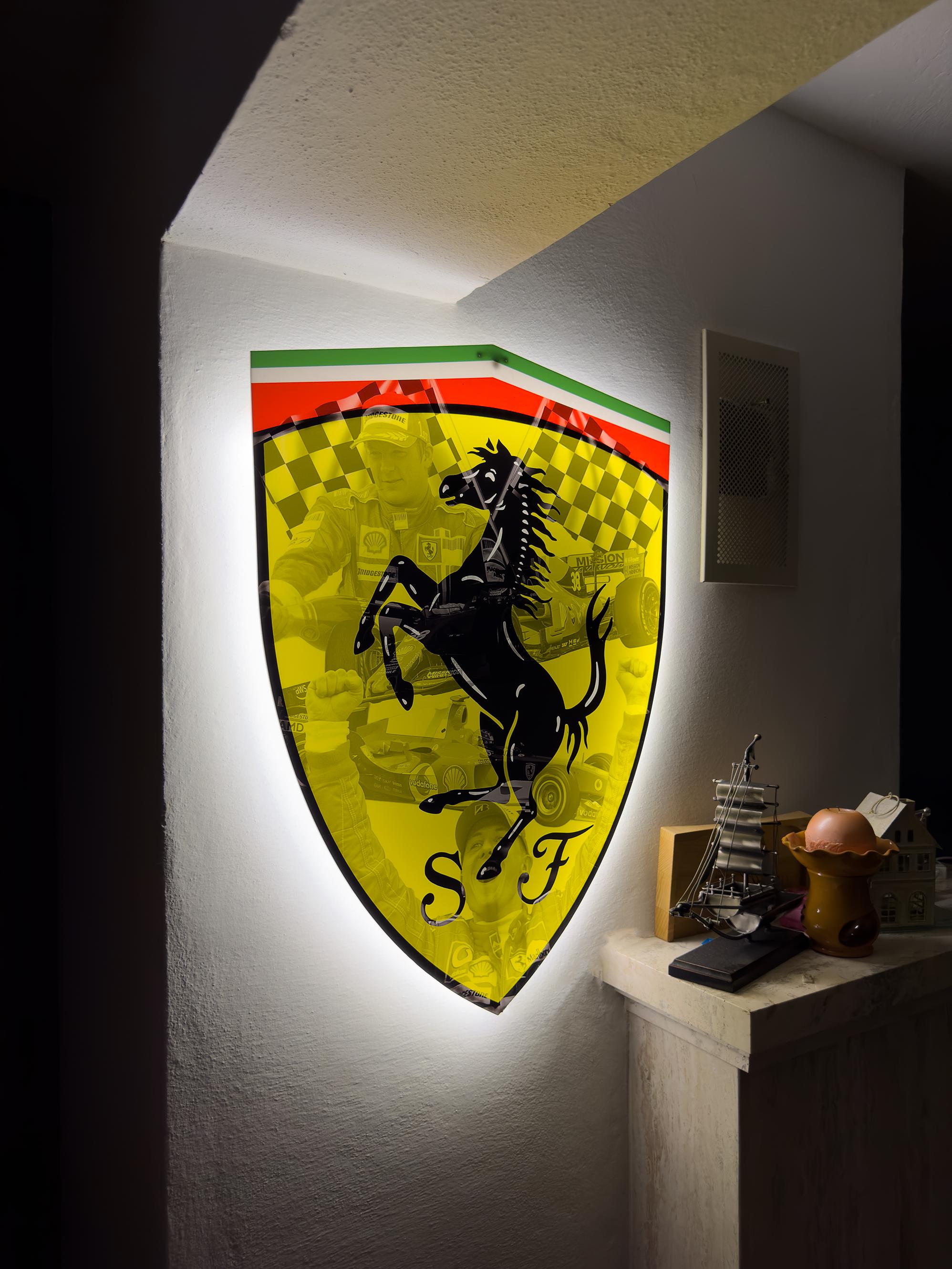 Ferrari LED Light Wall Decor Logo - Special UV Print + Light Difusion ...