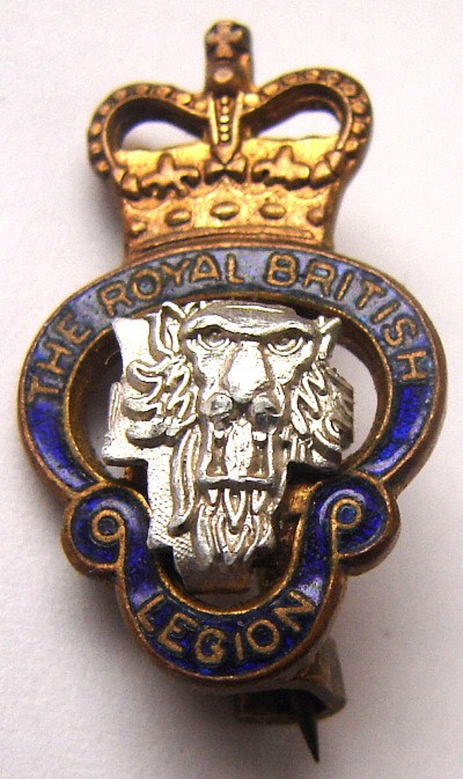Vintage the ROYAL BRITISH LEGION Enamel Lion Crown Members and Veterans ...