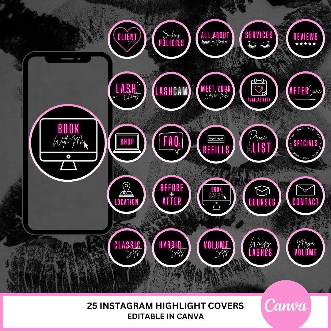 Editable Instagram Highlight Covers, IG Story Covers, Social Media ...