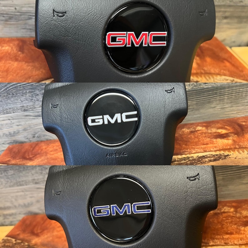 Silverado/suv Steering Wheel Emblem Logo -- White GMC - Etsy