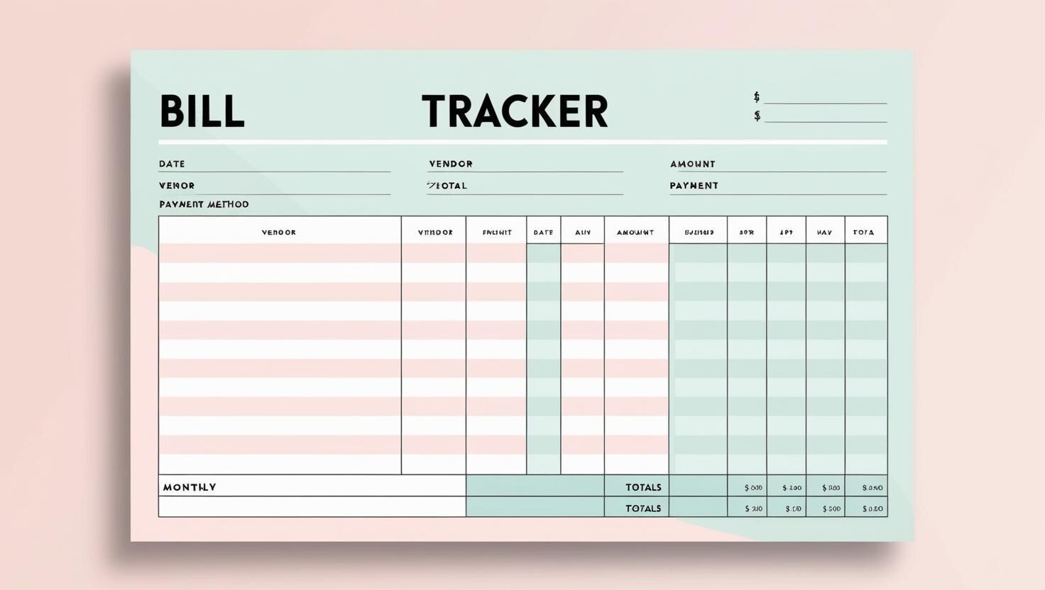 Bills Tracker Template | Utility Bill Tracker | Utility Payments ...