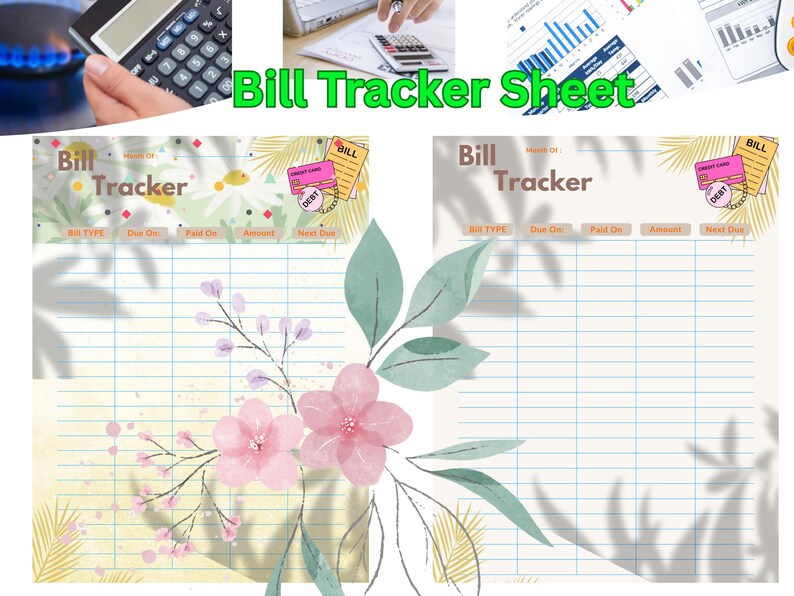 Bills Tracker Printable | Pink Monthly Utility & Budget Planner A4 ...