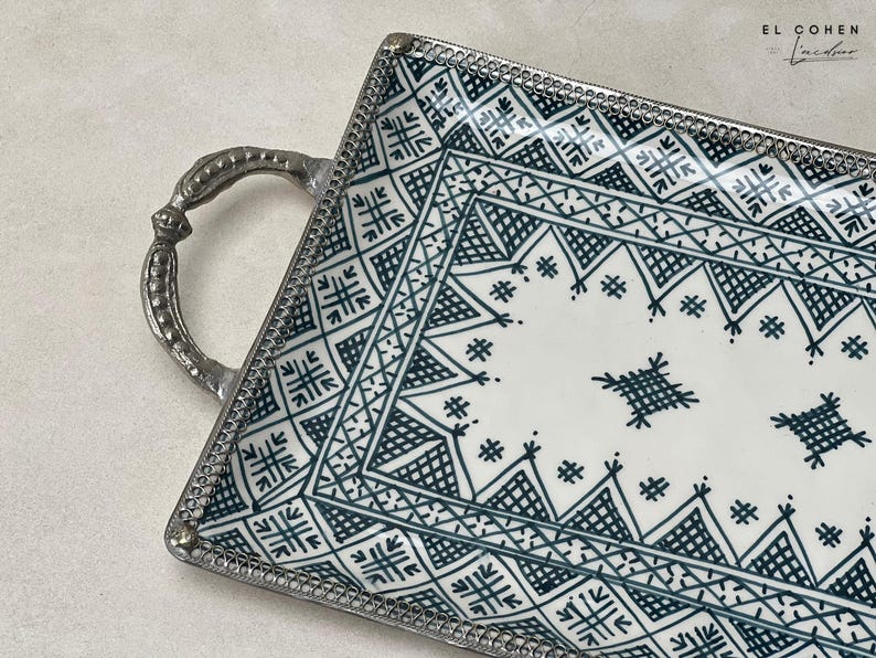 Majestic Moroccan Tea Set – Hand-painted Ceramic Teapot With Engraved ...