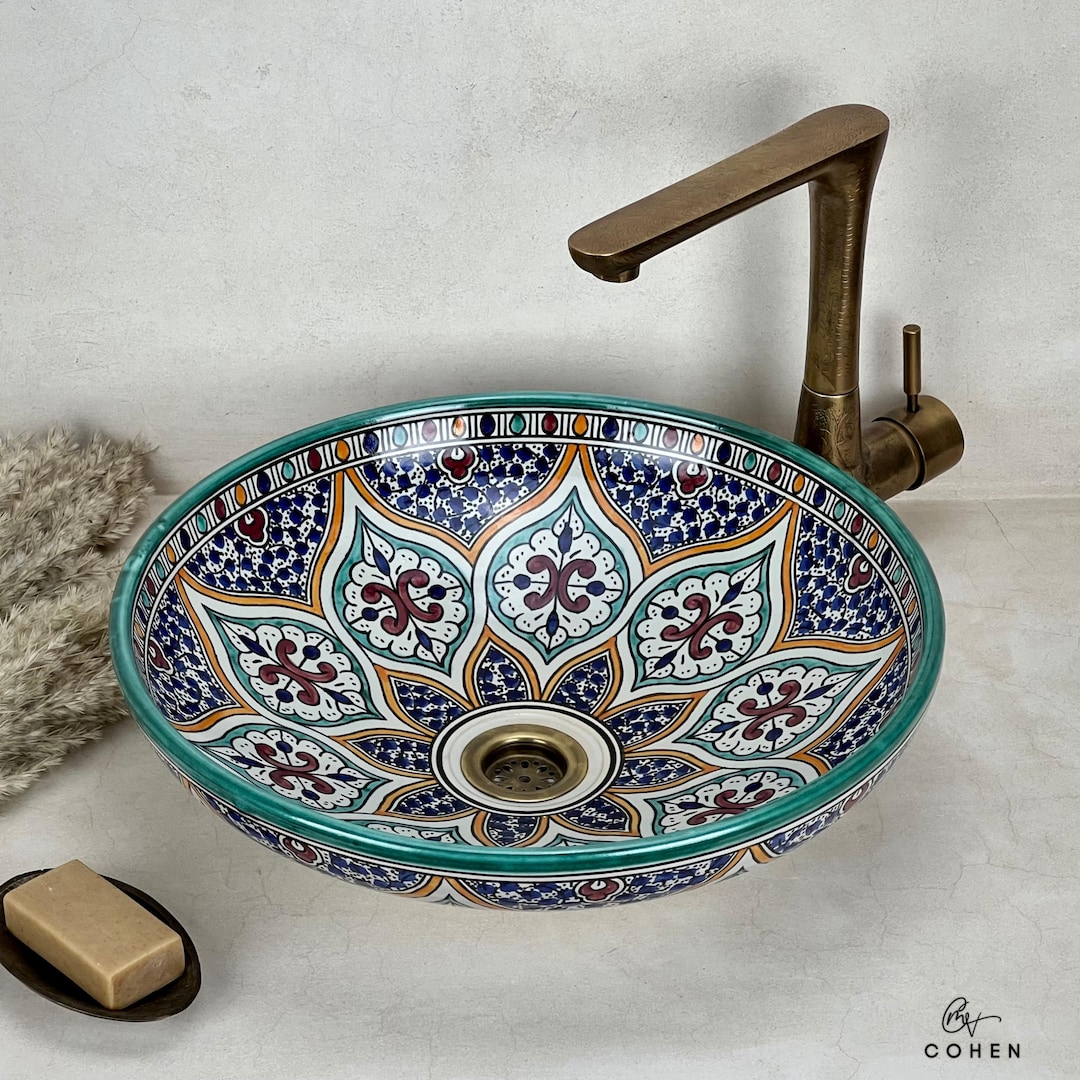 Colorful Moroccan Sink | an Intricate, Riad-inspired Artisan Basin for ...