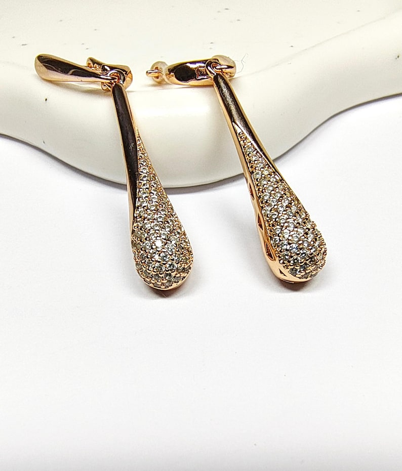 14K Filled Gold Micro Inlaid With Lab Diamonds Vintage Style Luxury ...