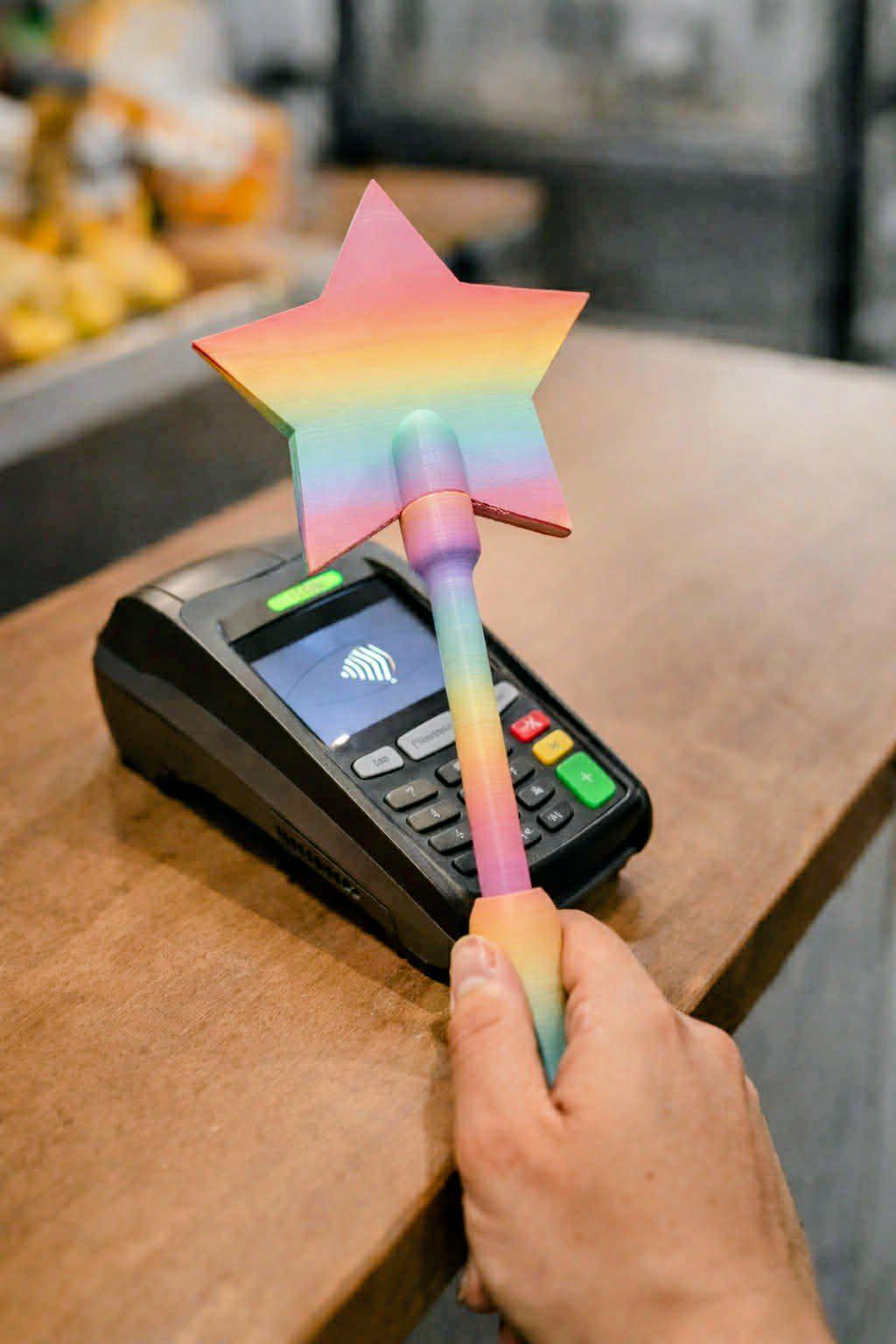 Tap-to-pay Magic Wand | 3D Printed Rainbow Star Wand for NFC Payments ...