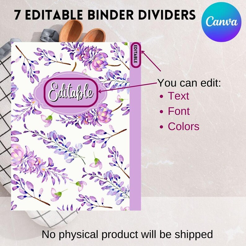 Editable Recipe Binder | Editable & Printable Cookbook Dividers ...
