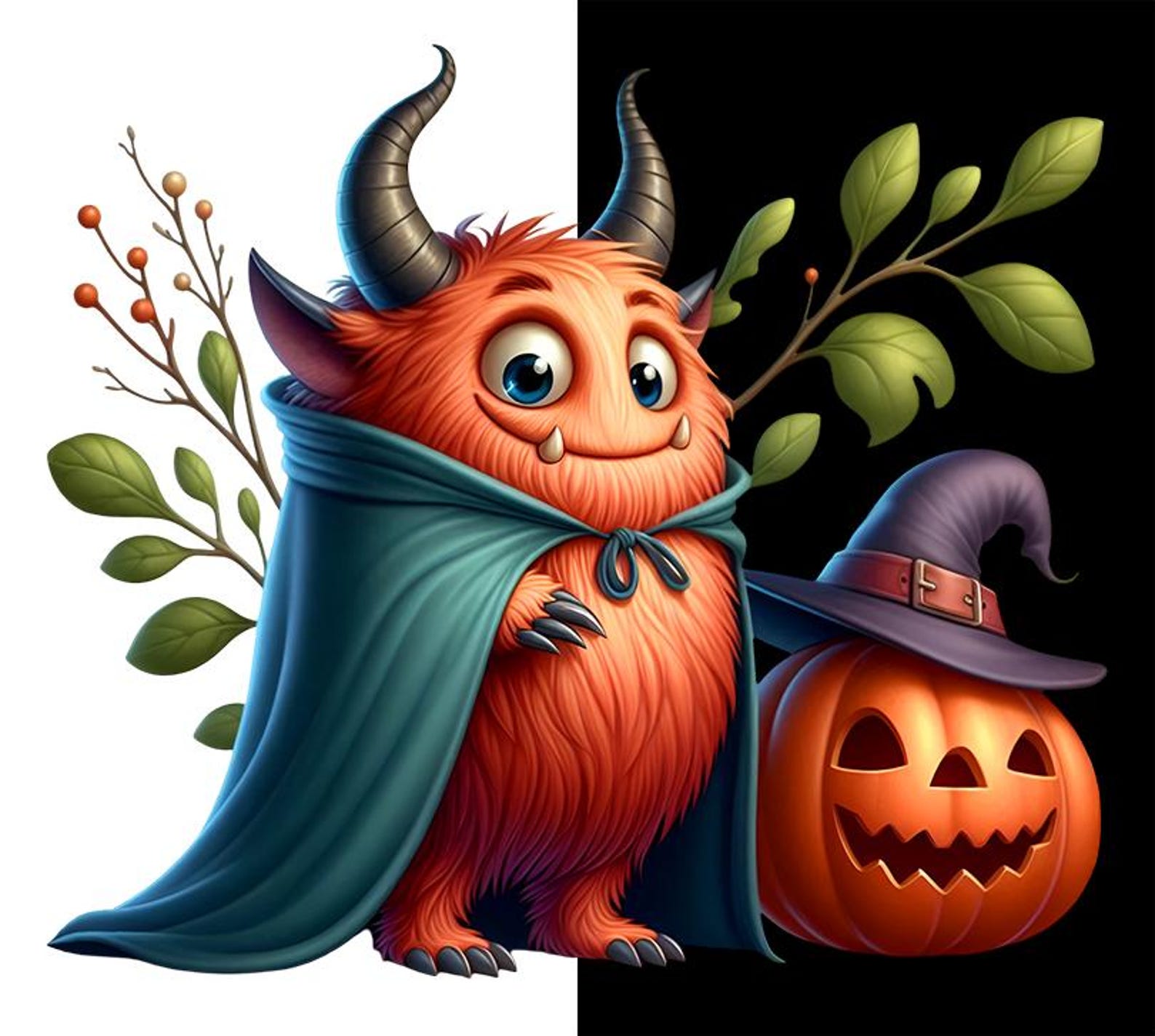 Cute Halloween Monsters Clipart Bundle | 15 PNG Images With Transparent ...