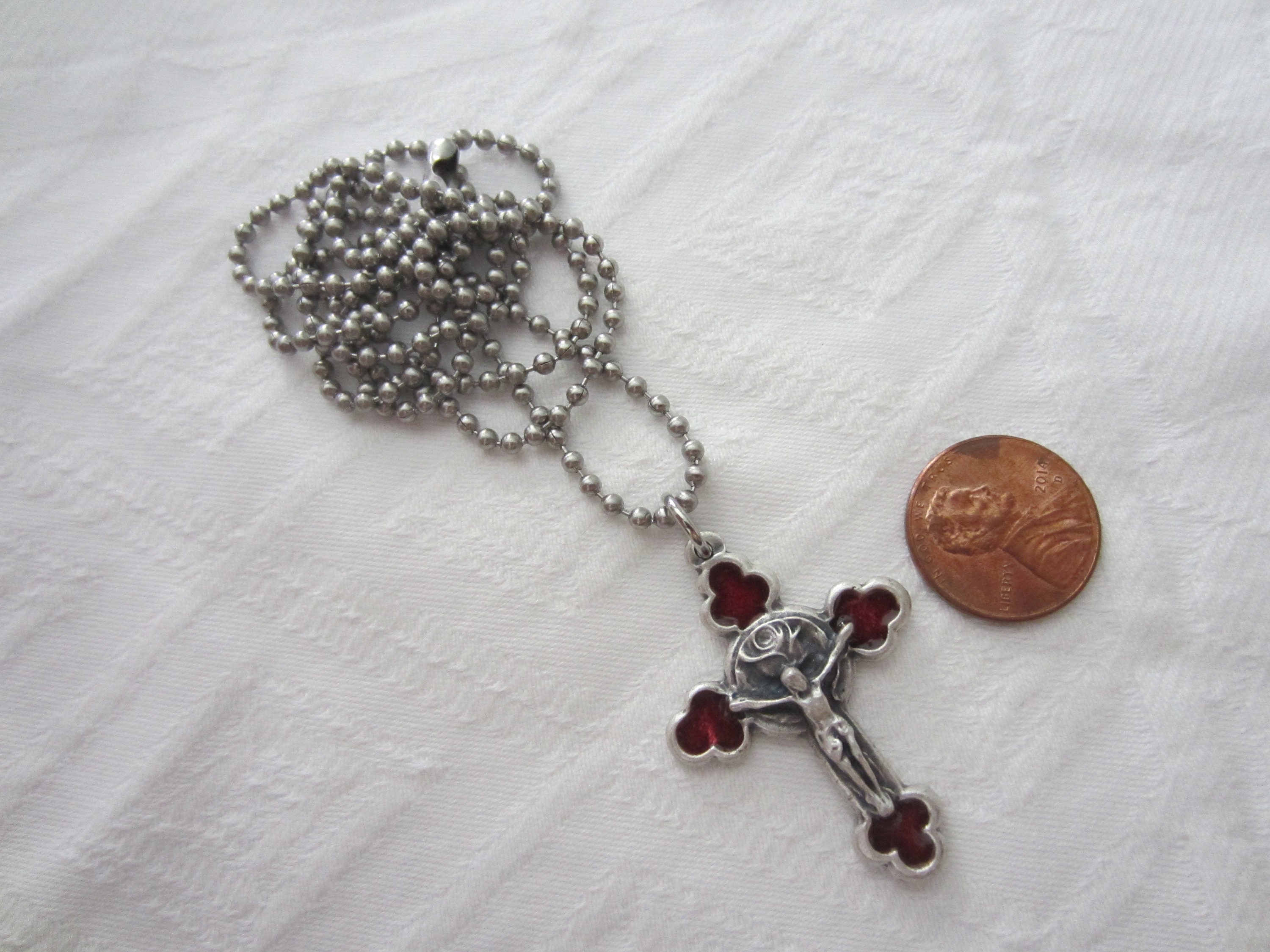 Apostle Cross Red Enamel Crucifix & Necklace Set Bynzantine | Etsy