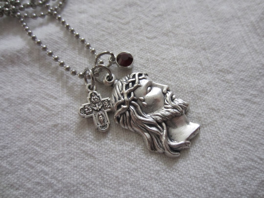 Holy Face of Christ Medal / 4 Way Cross / Glass Charm 3pc - Etsy