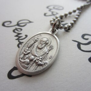 St Nicholas Medal & Necklace Set, Patron Children Travelers, Catholic ...