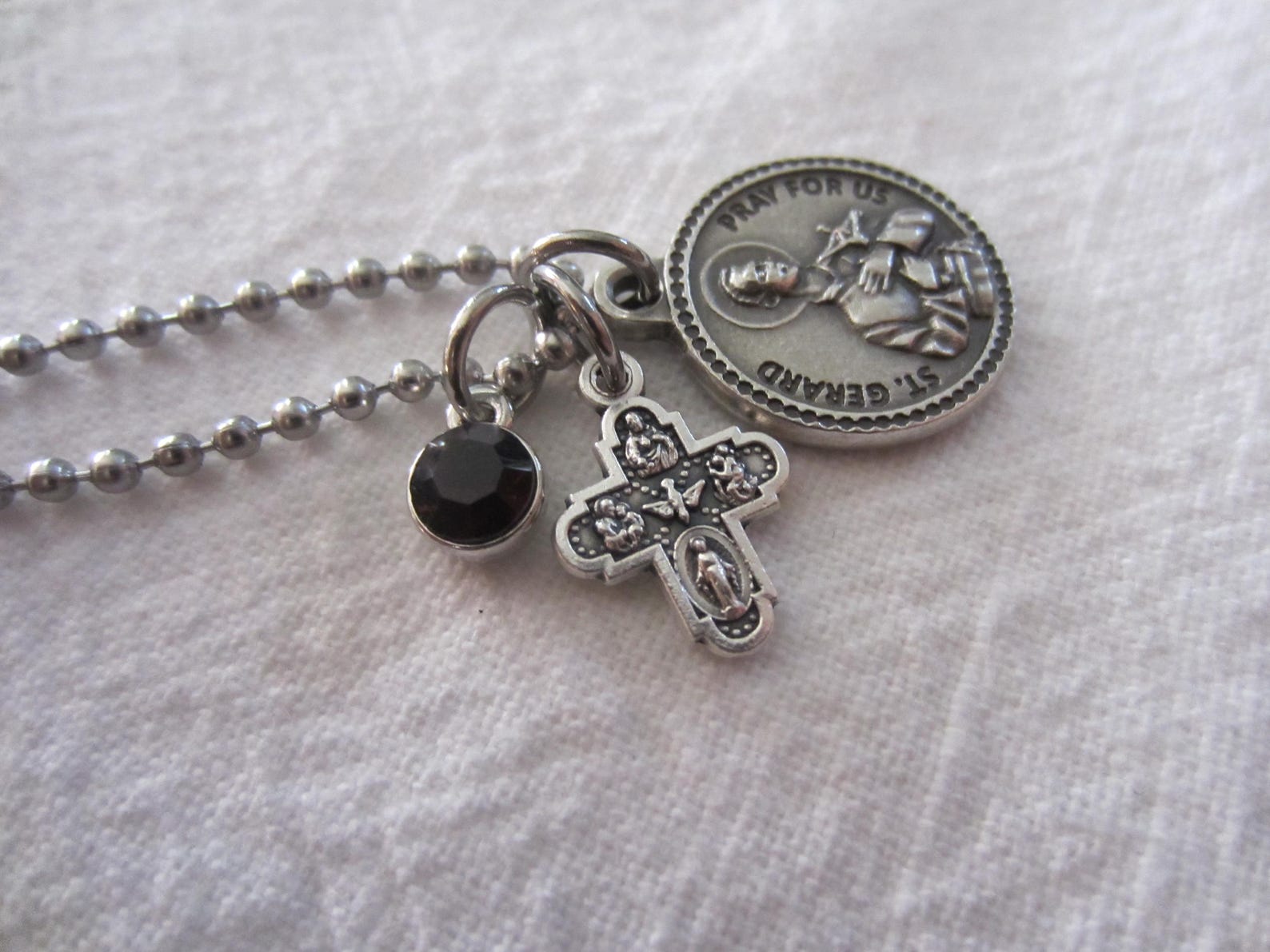 St Gerard Medal / 4 Way Cross 3pc Pendant & Necklace Set, Patron ...