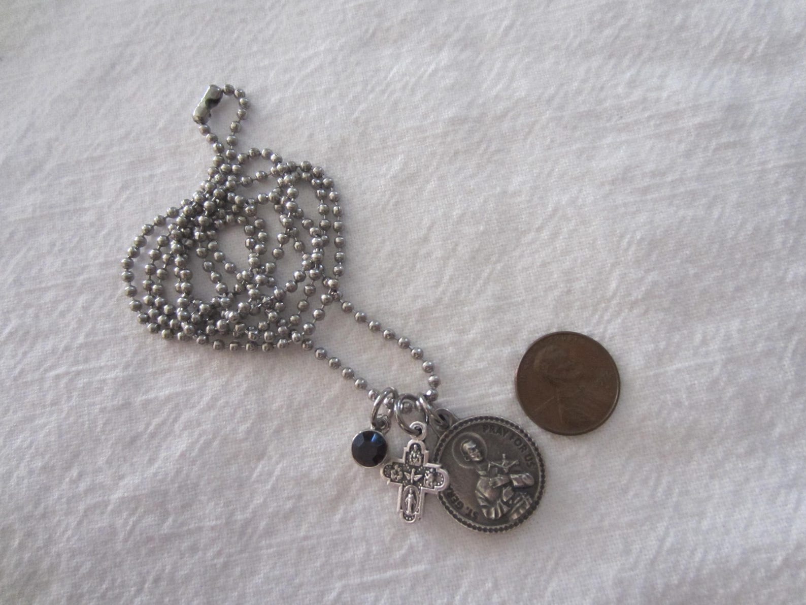St Gerard Medal / 4 Way Cross 3pc Pendant & Necklace Set, Patron ...