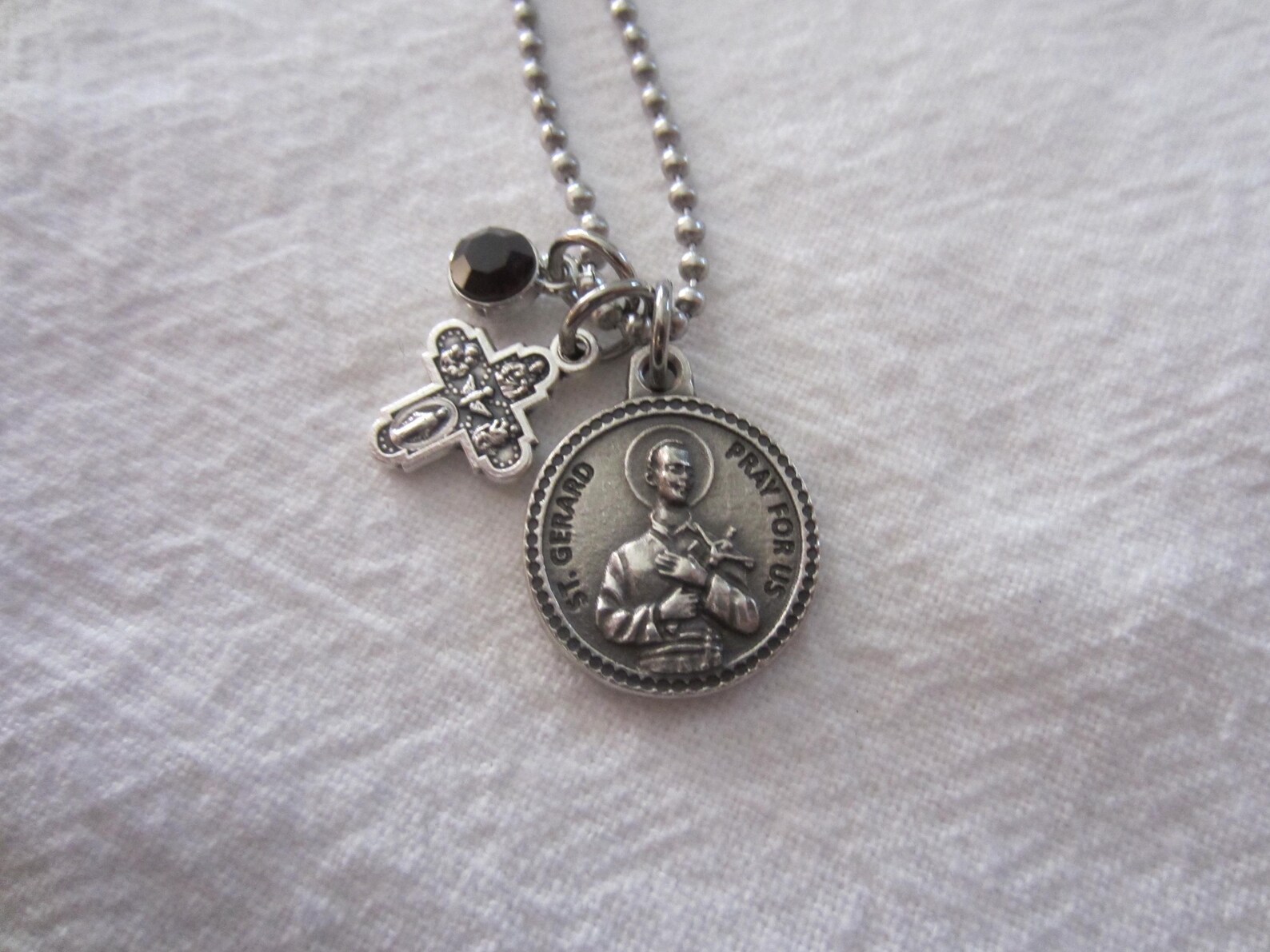 St Gerard Medal / 4 Way Cross 3pc Pendant & Necklace Set, Patron ...