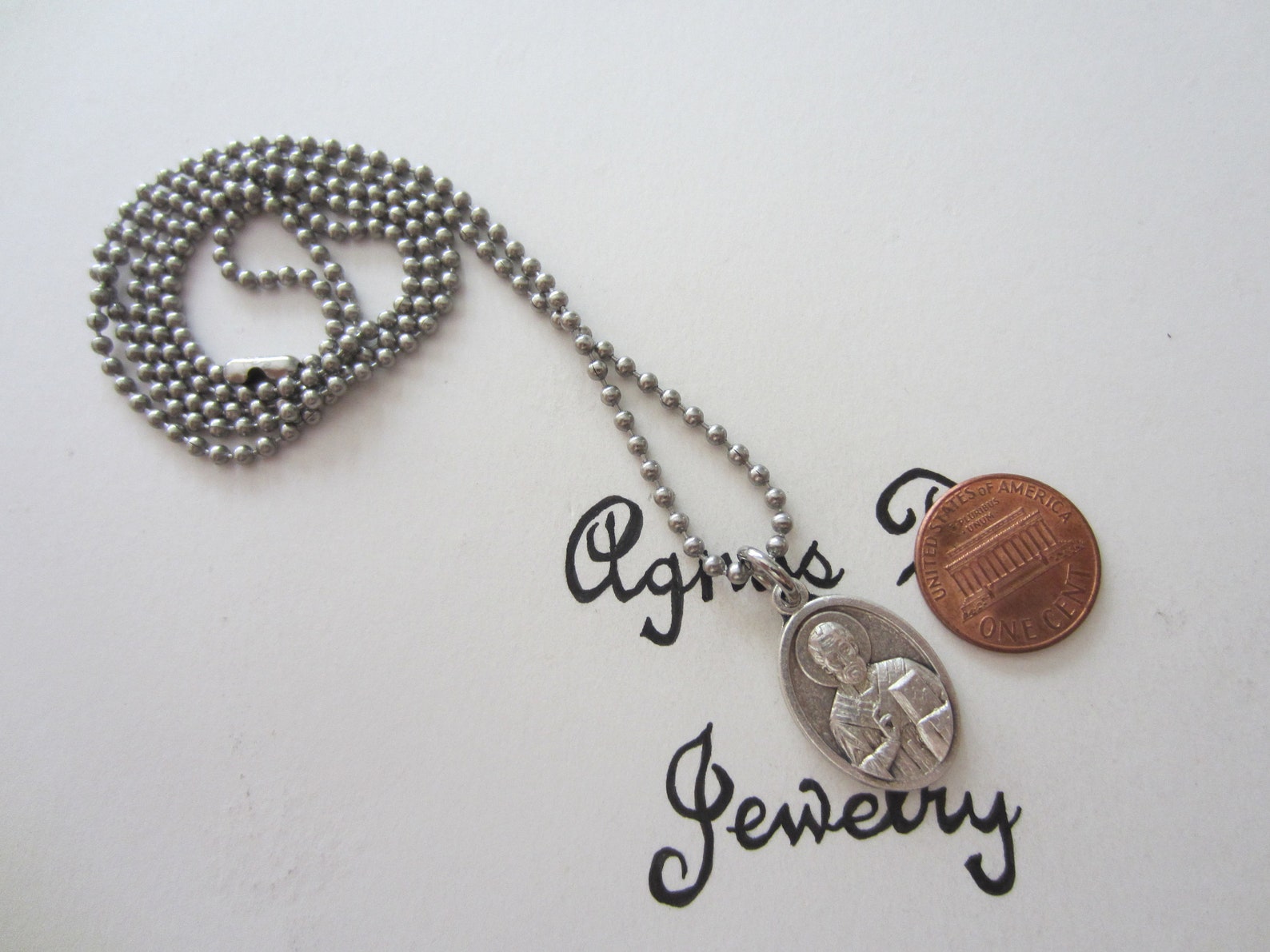 St Nicholas Medal & Necklace Set Patron Saint Bakers Grooms - Etsy