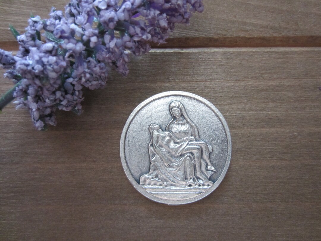 Pieta Prayer Medal Pocket Coin W/ Prayer Cards & Gift Bag, Made in ...