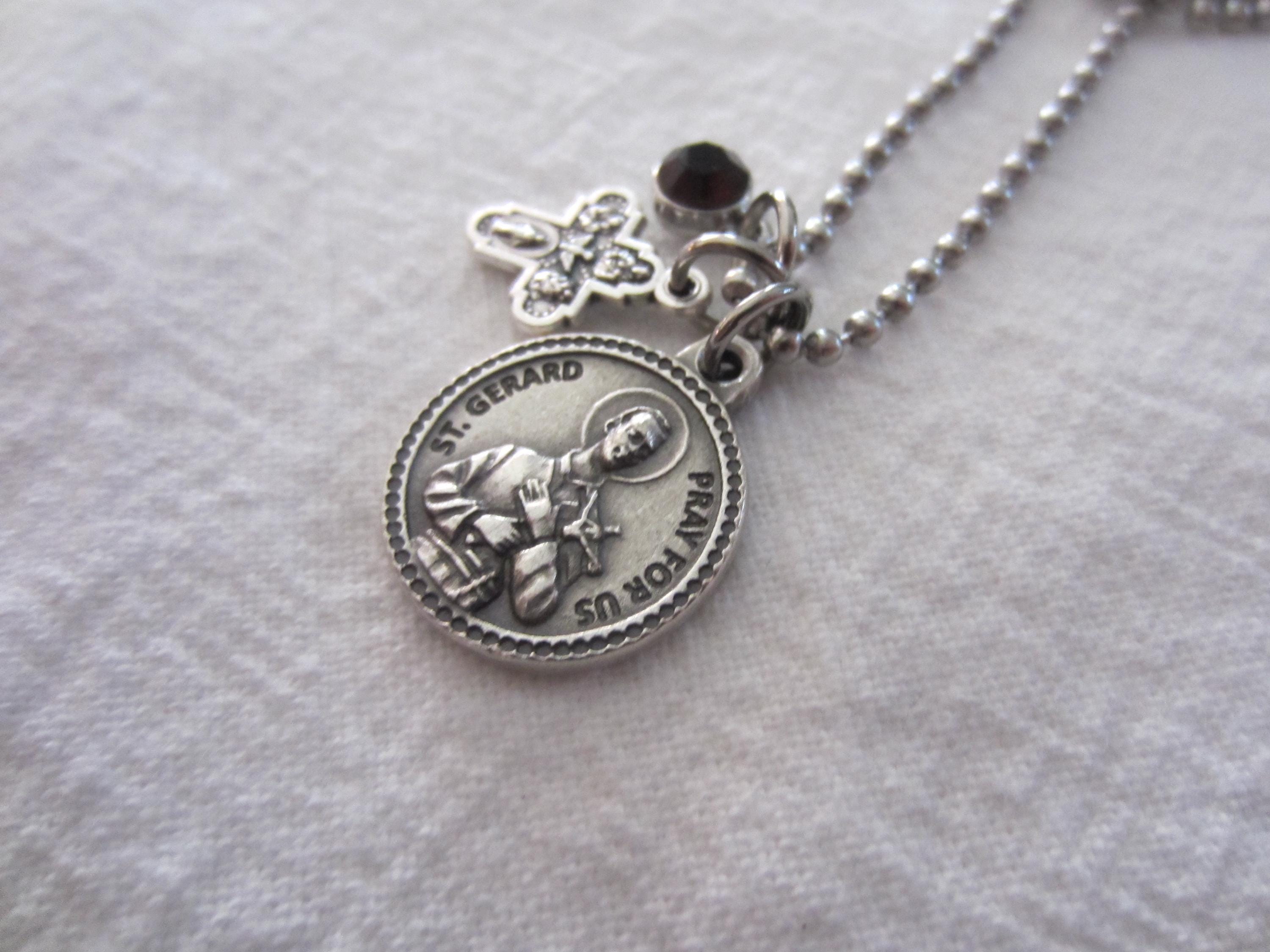 St Gerard Medal / 4 Way Cross 3pc Pendant & Necklace Set, Patron ...