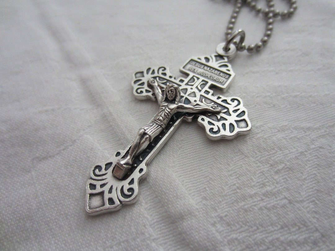 Pardon Crucifix Medal & Necklace Set W/ Prayer Cards - Gift Bag ...