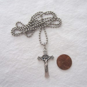 Miraculous Medal Crucifix & Necklace Set, Catholic Devotional Baptism ...