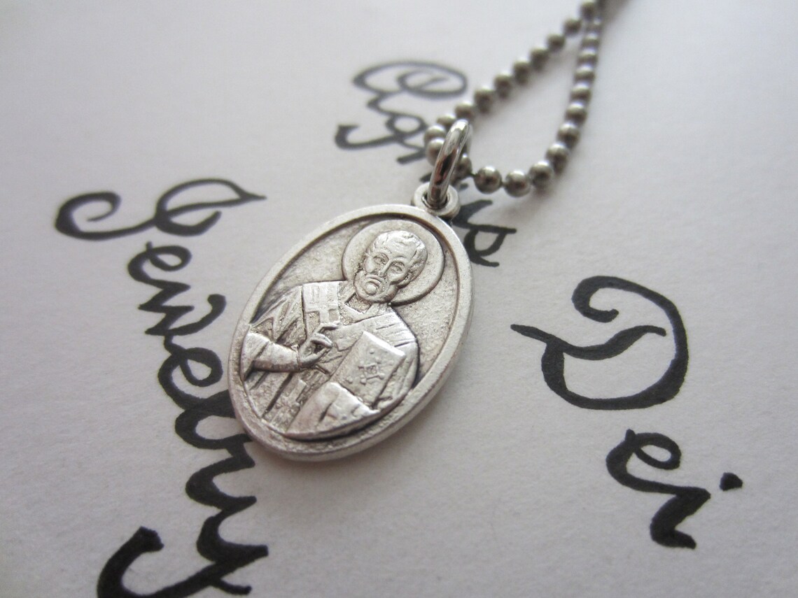 St Nicholas Medal & Necklace Set Patron Saint Bakers Grooms - Etsy
