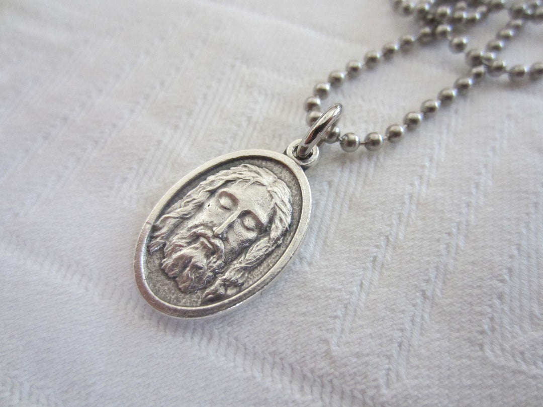 Holy Face of Christ Medal & Necklace Set, Shroud Turin, Saint Veronica ...