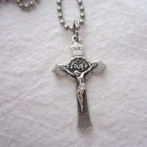 Miraculous Medal Crucifix & Necklace Set, Catholic Devotional Baptism ...