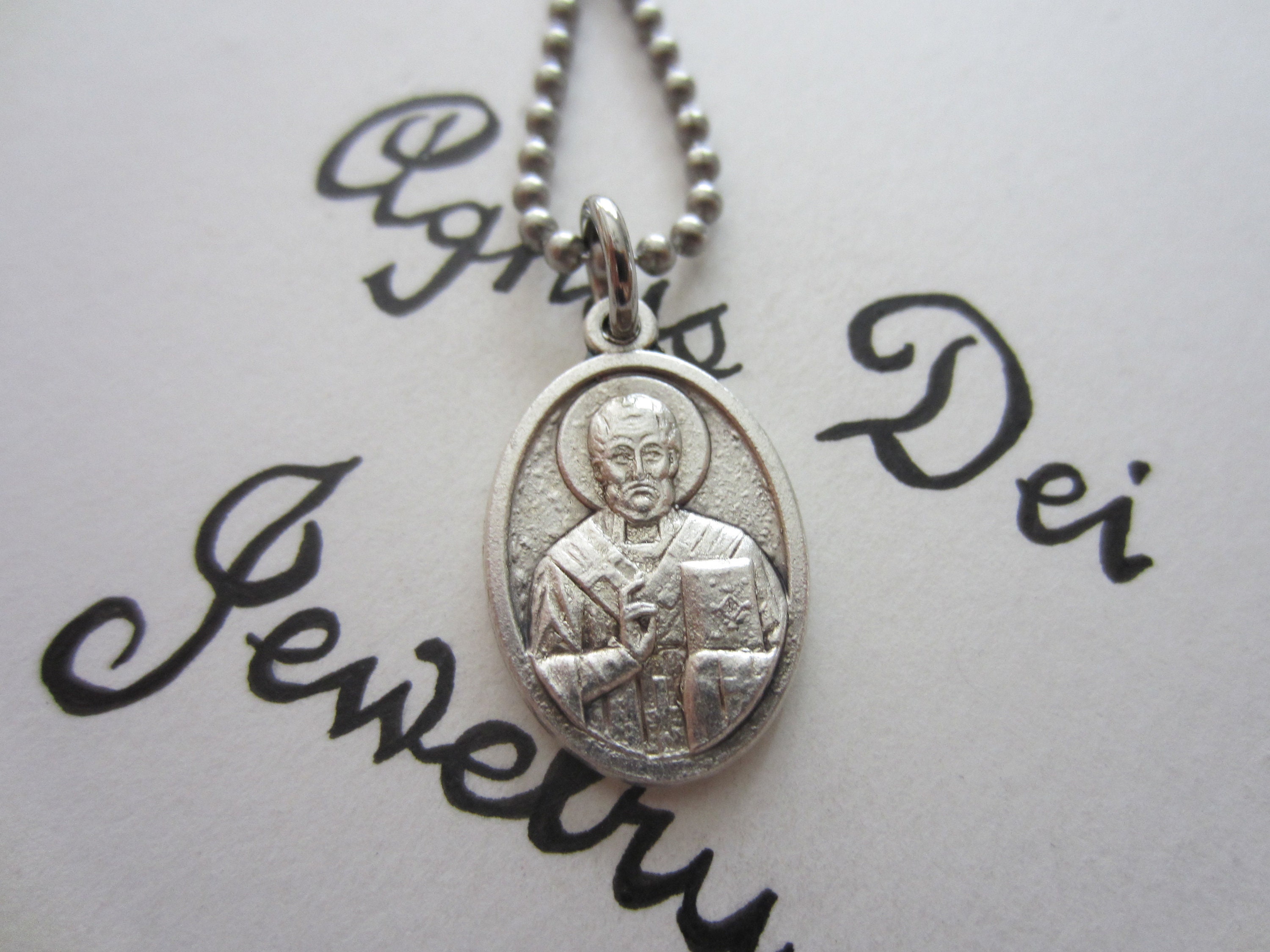 St Nicholas Medal & Necklace Set Patron Saint | Etsy