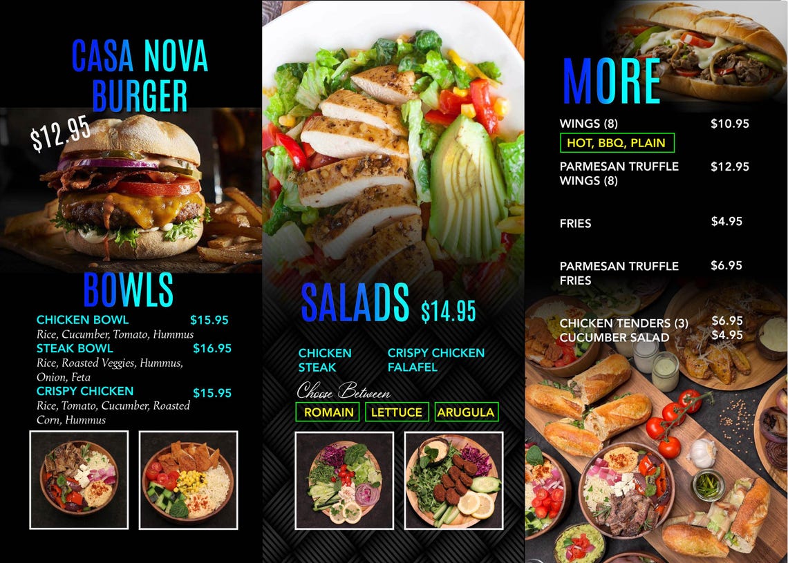 I Will Do Trifold Menu Card Design, TV Screen Menu Card, Digital Menu, Animated Menu Design ...