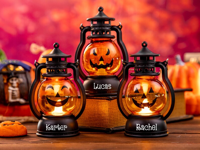Personalized Halloween Lantern, Custom Halloween Pumpkin Lantern for ...