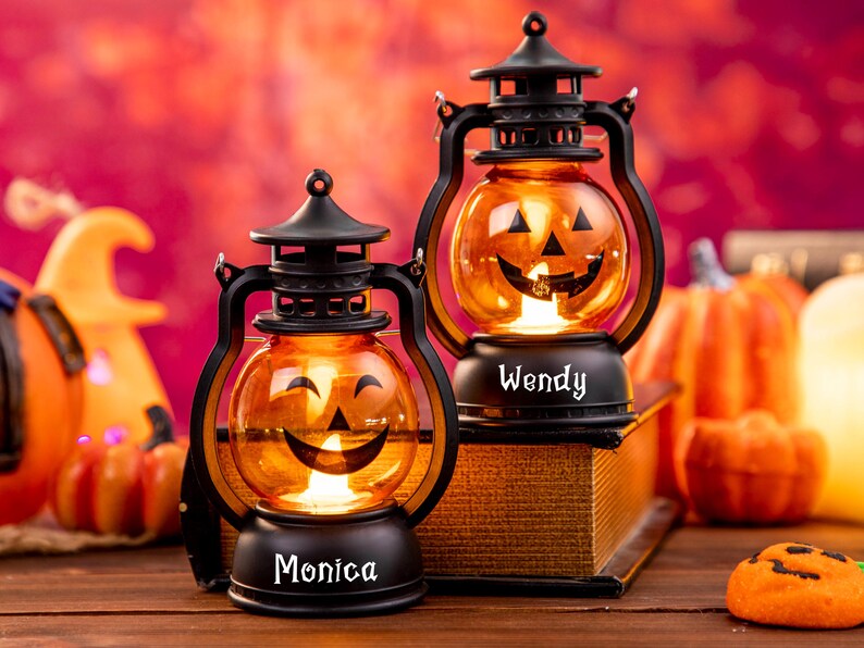 Personalized Halloween Lantern, Custom Halloween Pumpkin Lantern for ...