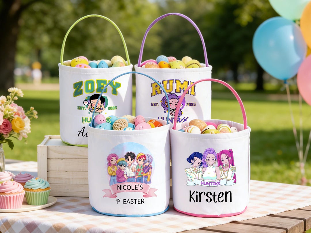 Huntrix Easter Basket With Name,personalized Demon Hunters Egg Hunt ...